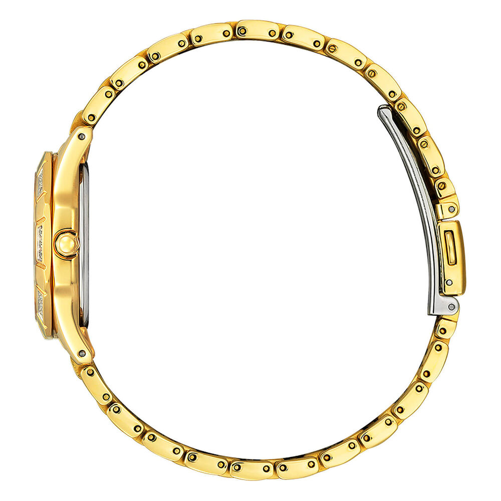 Citizen Eco Drive 28mm Black Dial Yellow Gold Case Watch