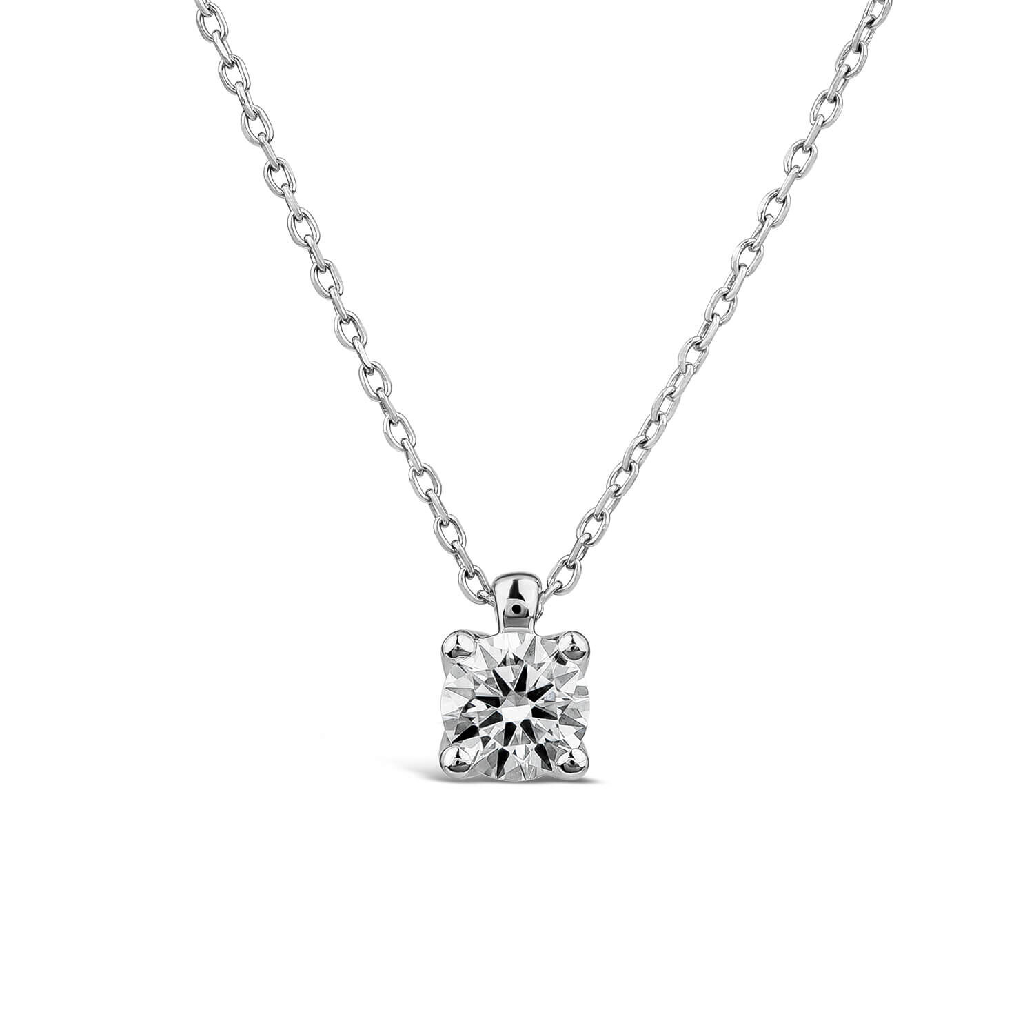 9ct White Gold Lab Grown 0.50ct Diamond Round Brilliant Pendant