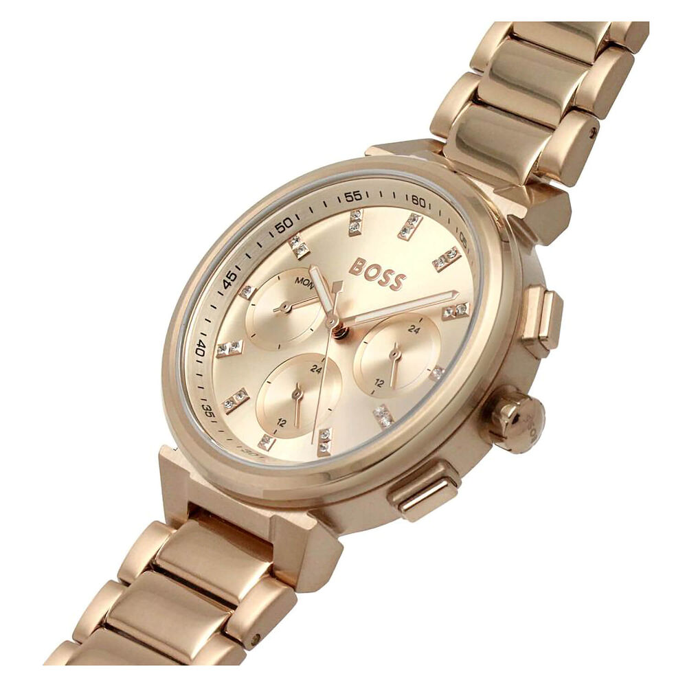 Hugo Boss One 38mm Rose Dial Rose Gold IP Case Watch