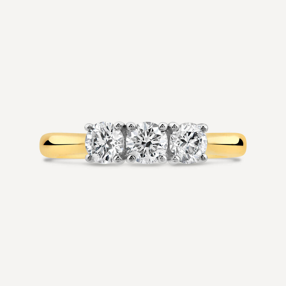 18ct Yellow Gold 0.75ct Three Stones Diamond Ring