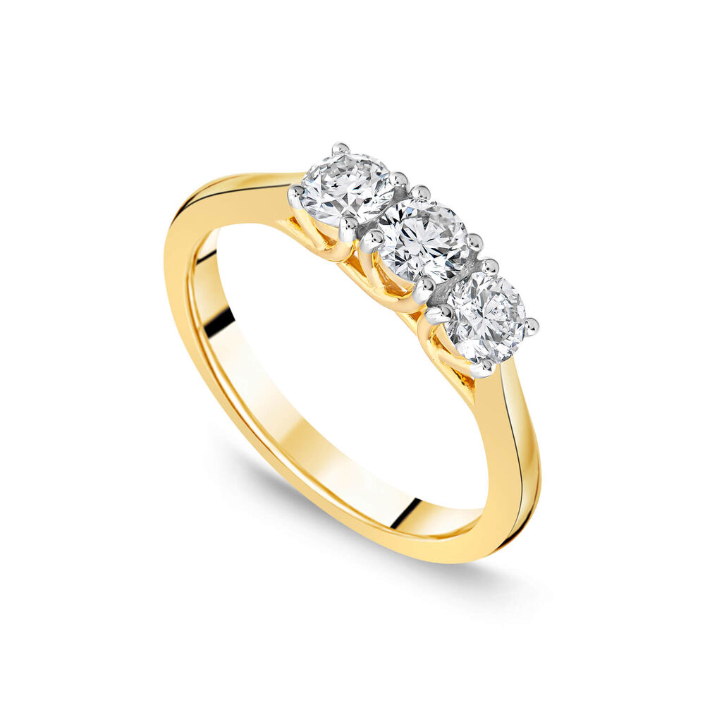 18ct Yellow Gold 0.75ct Three Stones Diamond Ring