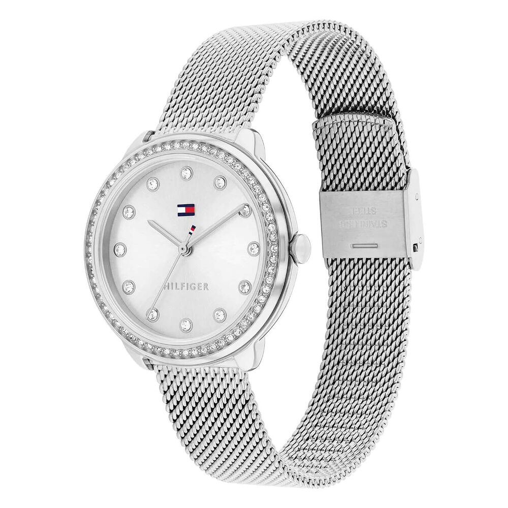 Tommy Hilfiger 32mm Silver Dial CZ Bezel Steel Watch
