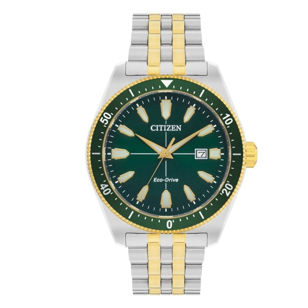 Citizen Eco-Drive Vintage 45mm Green Dial Two Tone Bracelet